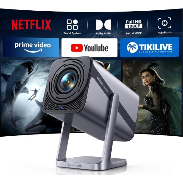 【究極の体験！Netflixアプリ内蔵ホームプロジェクター】 Netflixを受けたこのスマートプロジェクターは、HDCPの制限を突破し、海賊版コンテンツによる黒画面のリスクを排除します。Netflix、Prime Video、YouTub...