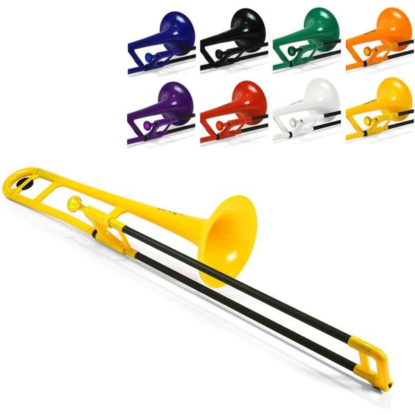 pInstruments プラスチック製管楽器 Bb テナートロンボーン pBONE 軽量&amp;高耐久ABS製 バイオコート抗菌 PBONE1Y イエロー