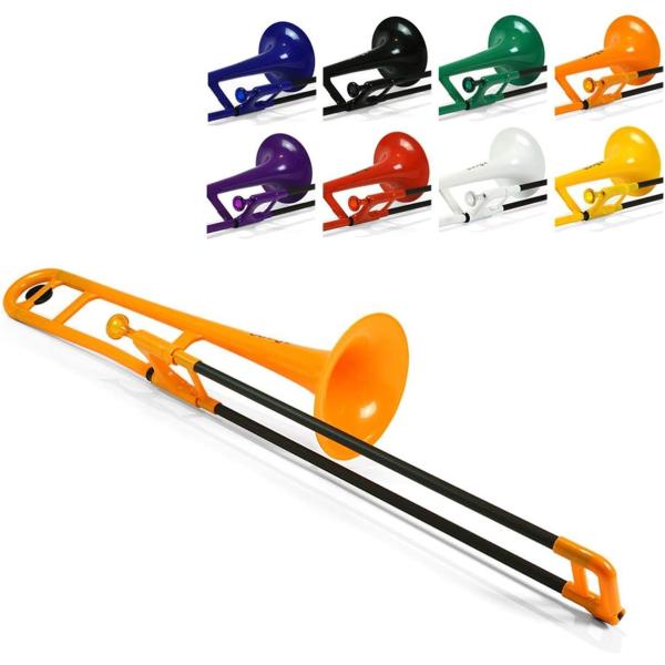 pInstruments プラスチック製管楽器 Bb テナートロンボーン pBONE 軽量&amp;高耐久ABS製 バイオコート抗菌 PBONE1O オレンジ