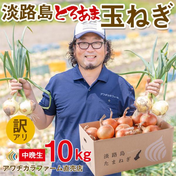 名称：淡路島産 玉ねぎ とろ甘内容量：訳アリ 10kg保存方法：直射日光のあたらない風通しのよい場所で２週間以内に消費することを推奨します。生産地：淡路島訳アリ：規格外サイズ、変形、皮剥け、キズ有 が混在する場合があります商品紹介文四方を海...