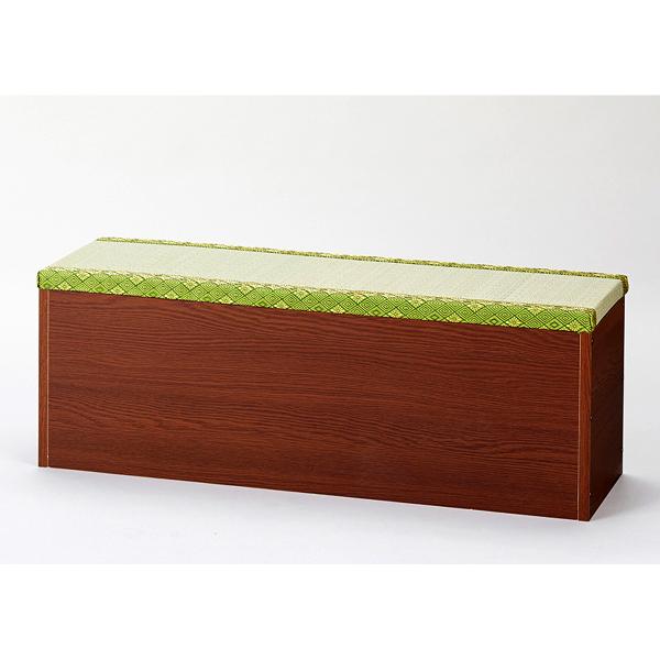 【特徴】　■座面は天然い草張りで、内部は収納スペースになっています。　■内部の幅は約87cm。長い物も入ります。　■日本製　■組立品【商品名】　収納たたみベンチ90【サイズ】　本体：幅910×奥行300×高さ325ｍｍ　内部：幅875×奥行...