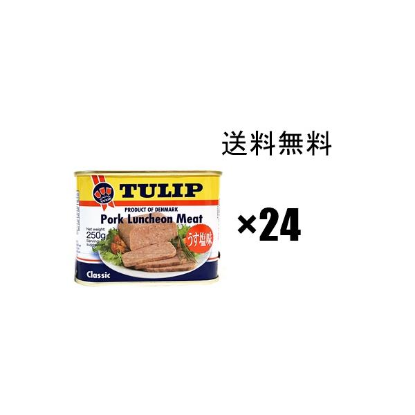 チューリップポークランチョンミート缶詰250g 24缶セット 送料無料 