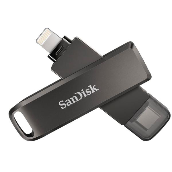 Androidフォンを含むiPhoneおよびUSB Type-Cデバイス用の2-in-1フラッシュドライブ。1つのドライブ。 2つのコネクター。iPhone、iPad 、Mac、AndroidスマートフォンなどのUSB Type-Cデバイス...