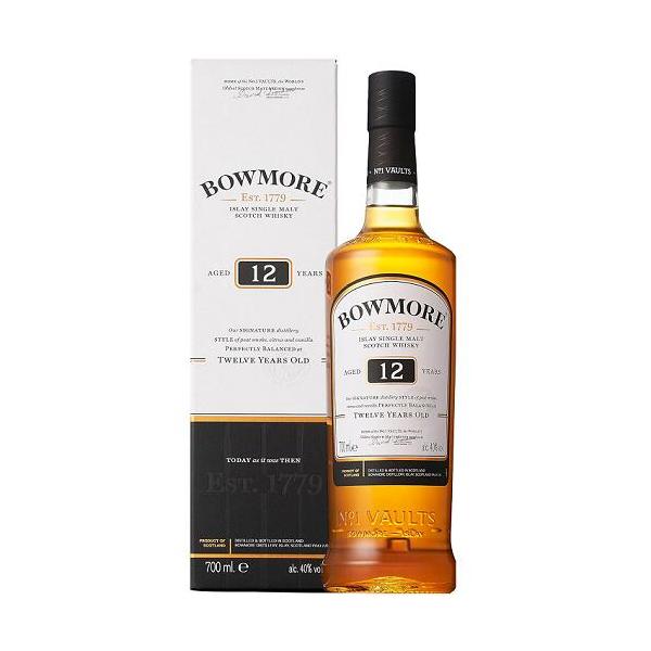 ボウモア 12年 700mlベストバランス・アイラボウモアのダーケスト。ドライなスモーキー感と柔らかなフルーティ感の調和。ベストバランス・アイラ。ボウモアを代表する逸品。