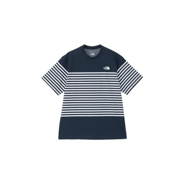 THE NORTH FACE(ザ・ノース・フェイス) ショートスリーブ パネル ボーダーティー（メンズ）NT32406 EC肌触りのよいコットンと、速乾性を持つリサイクルポリエステルを使用した、ボーダー柄のニット生地のTシャツ。左胸と背面に...