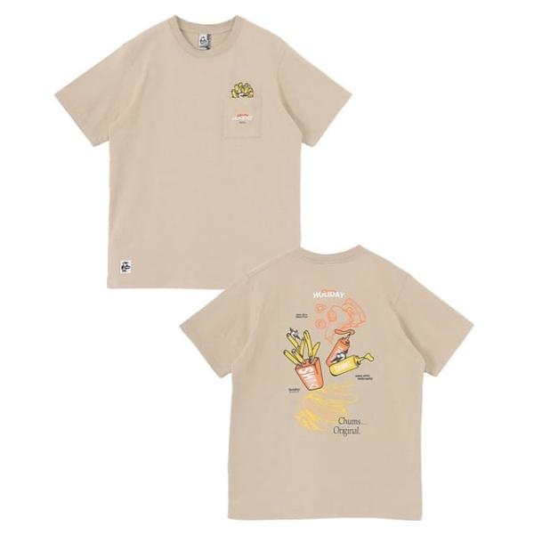 CHUMS(チャムス) Anti-Bug Fast Food Pocket T-Shirt CH01-2715 Col.M126 Lt.Khaki 26年春夏モデル