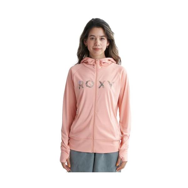 ROXY(ロキシー) ウィメンズ ラッシュガード 長袖 SIMPLY BOTANICAL LOGO PARKA RLY241027（EC）ギフト使用はご注意ください★パッケージに汚れ等がある場合有り杢調の素材を使用したラッシュガード。胸元の...