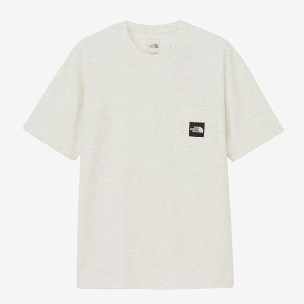 THE NORTH FACE(ザ・ノース・フェイス) S/S Square Logo Pocket Tee ショートスリーブスクエアロゴポケットティー（メンズ） NT82541 Col.WX ホワイトミックスグレー 26年春夏モデル