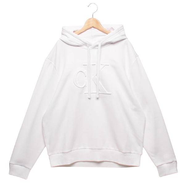 カルバンクライン パーカー フーディー エンボスド モノグラム FL スウェット エンボス加工 ホワイト メンズ CALVIN KLEIN 40EC450YAA 110 EMBOSSED MONOGRAM FLEECE HOODIE WHI...
