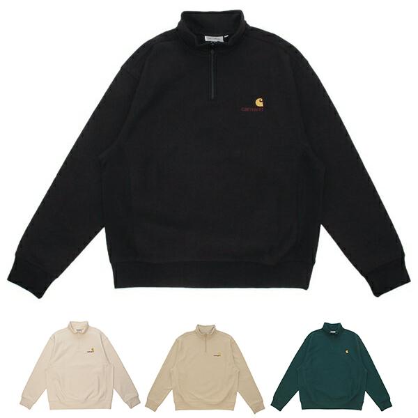 カーハート スウェット アメリカンスクリプトハーフジップスウェットシャツ メンズ Carhartt WIP I027014 HALF ZIP AMERICAN SCRIPT SWEAT・カラー：(1)NATURAL(05) ホワイト , (...