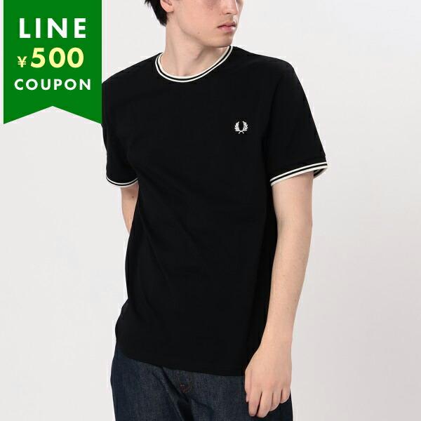 フレッドペリー Tシャツ カットソー ツイン ティップTシャツ クルーネック ブラック メンズ FRED PERRY M1588 102 TWIN TIPPED T SHIRT BLACK FRED PERRY M1588FRED PERR...