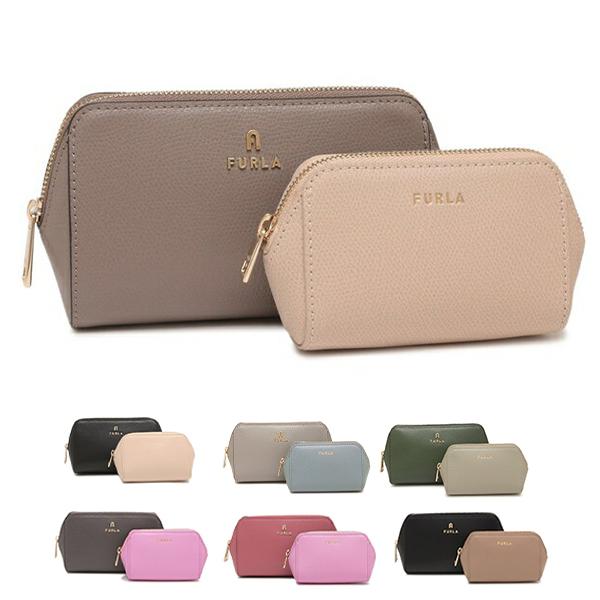 フルラ ポーチ カメリア Mサイズ 化粧ポーチ レディース FURLA WE00453 ARE000 CAMELIA M COSMETIC CASE SET ・カラー：(9)NERO+BALLERINA i(BBR00) ブラック ベージュ...