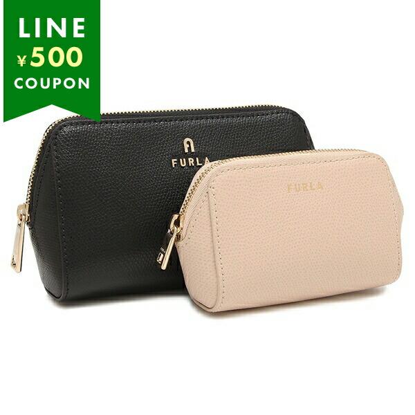 フルラ ポーチ カメリア コスメポーチ セット ブラック ベージュ レディース FURLA WE00453 ARE000 BBR00 CAMELIA M COSMETIC CASE SET NERO+BALLERINA i FURLA WE...
