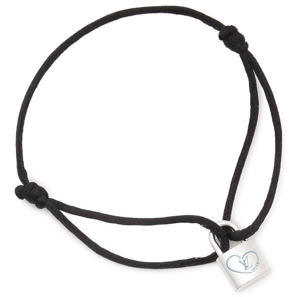 ルイヴィトン ブレスレット ロックイット ハート パドロック 南京錠 シルバー ブラック メンズ レディース ユニセックス LOUIS VUITTON QA5312 SILVER LOCKIT HEART DREAM NOIR LVロゴ L...