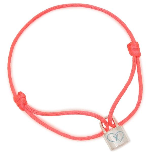 ルイヴィトン ブレスレット ロックイット ハート パドロック 南京錠 シルバー ピンク メンズ レディース ユニセックス LOUIS VUITTON QA5313 SILVER LOCKIT HEART DREAM ROSE LVロゴ LO...