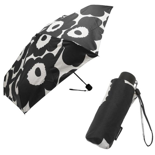 マリメッコ 雨傘 折り畳み傘 ウニッコ 花柄 ブラック ホワイト メンズ レディース ユニセックス MARIMEKKO 093720 190 UNIKKO MINI MANUAL UMBRELLA WHITE BLACK MARIMEKKO...