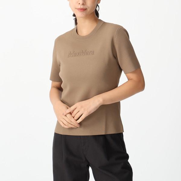 マックスマーラ Tシャツ カットソー 無地 ベージュ ブラウン レディース Max Mara ADELIO 004 2521366068600 VISCOSE CREPE YARN JUMPER NOCCIOLA 3Dロゴ Max Mara...