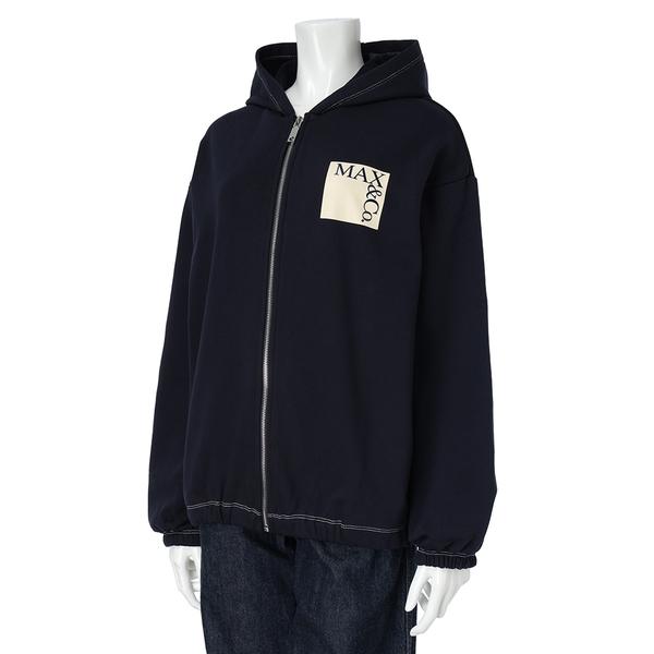 マックスマーラ パーカー フーディー マックスアンドコー ロゴ ネイビー レディース Max Mara MX0300 MX056 MX854 MAX&amp;CO NAVY WHITE 大人も可 ガールズ KIDS キッズ Max Mara...