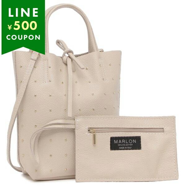 マーロン ハンドバッグ ショルダーバッグ ホワイト レディース MARLON BS0583 D37 SHOPPER MINI TOTAL STUDS PANNA GOLD 2WAY スタッズ MARLON BS0583MARLON（マーロン...