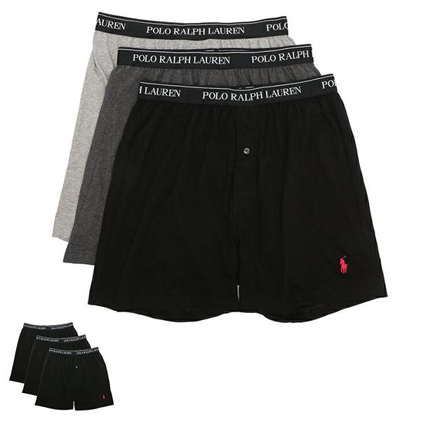 ラルフローレン パンツ 下着 3枚セット KNIT BOXERS ニットボクサーパンツ NCKBP3 メンズ POLO RALPH LAUREN ポロラルフローレン・カラー：(1)BLACK(9OD) マルチカラー, (2)ALL BLAC...