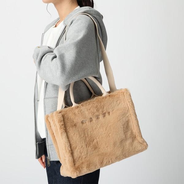 マルニ トートバッグ ショルダーバッグ バスケットショッパー ベージュ レディース MARNI SHMP0077U6 P8681 00V42 BASKET SHOPPER CITRONELLOL フェイクファー MARNI SHMP0077...