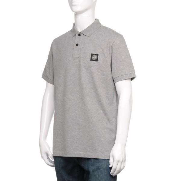 ストーンアイランド Tシャツ カットソー Compassパッチ ポロシャツ グレー メンズ STONE ISLAND K1S15 22002SC S0017 V0M64 ORGANIC COTTON ELASTANE PIQUE MELAN...