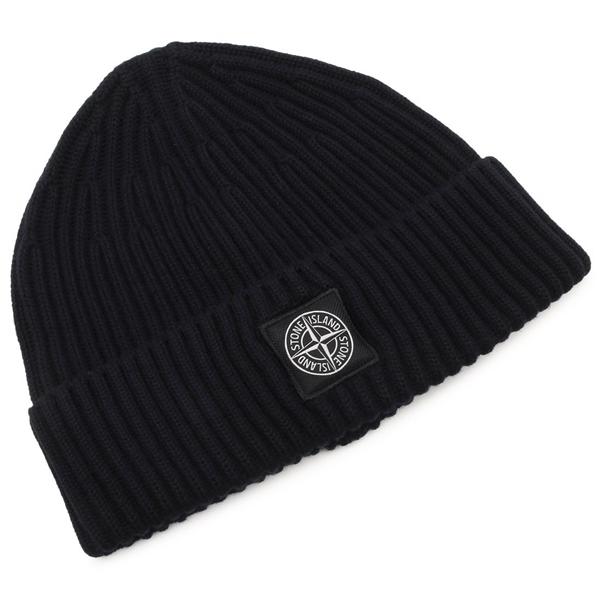 ストーンアイランド ニット帽 ビーニー リブ編み ロゴパッチ ネイビー メンズ レディース ユニセックス STONE ISLAND K2S15 N100002 S00C3 V0020 FULL RIB RWS WOOL NAVY BLUE ...