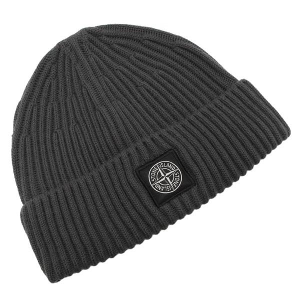 ストーンアイランド ニット帽 ビーニー リブ編み ロゴパッチ グレー メンズ レディース ユニセックス STONE ISLAND K2S15 N100002 S00C3 V0062 FULL RIB RWS WOOL LEAD GREY 7...