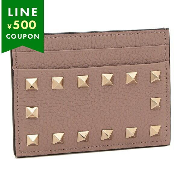 ヴァレンティノ カードケース 定期入れ ロックスタッズ ベージュ レディース VALENTINO GARAVANI 3W2P0486 VSH P45 ROCKSTUD CARD HOLDER POUDRE VALENTINO GARAVAN...