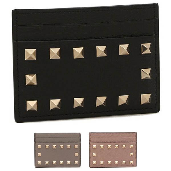 ヴァレンティノ カードケース パスケース ロックスタッズ レディース VALENTINO GARAVANI 3W2P0486VSH CARD HOLDER ROCKSTUD VITELLO/ALL AROUND PLATINUM STUDS...