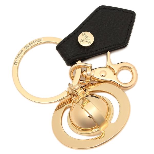 ヴィヴィアンウエストウッド キーホルダー サフィアーノ オーブ ブラック レディース VIVIENNE WESTWOOD 82030078 02114 N403 SAFFIANO 3D ORB LIGHT GOLD BLACK GRAIN ...
