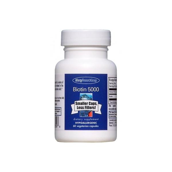 ビオチンはカルボキシル化反応に不可欠な酵素で、脂肪、糖分、アミノ酸の代謝と深い関係を持っています。 ■英文商品名：Biotin 5000 60 Vegetarian Caps ■ブランド：AllergyResearch(アレルギーリサ−チグ...