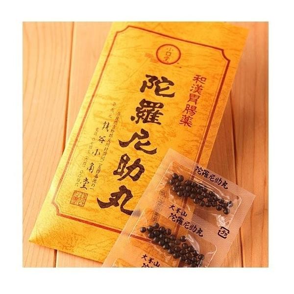 商品説明「陀羅尼助丸 12包(1包30粒)」は、キハダのコルク層を除いた樹皮から抽出した水性軟エキスである、オウバクをはじめ、ガジュツ、ゲンノショウコを配合した粒タイプの胃腸薬です。食欲不振、胃部・腹部膨満感、消化不良などに優れた効き目があ...