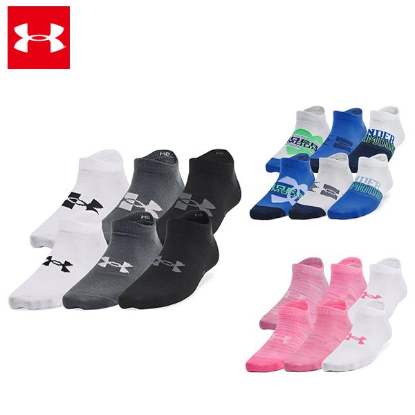 アンダーアーマー UA ジュニア ソックス 6足セット メンズ レディース 子供 キッズ 靴下 ランニング ランニンググッズ マラソン ジョギング おしゃれ 黒 ブランド アウトドア 吸汗速乾 ユニセックス