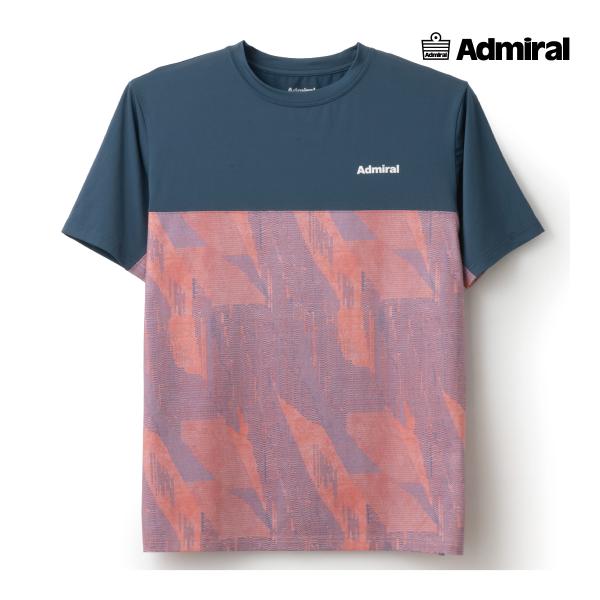 【商品名】ブロッキンググラフィックTEE【品　番】ATMA501-030【カラー】　ネイビー【サイズ】　M・L・LL【素材】ポリエステル87% ポリウレタン13％