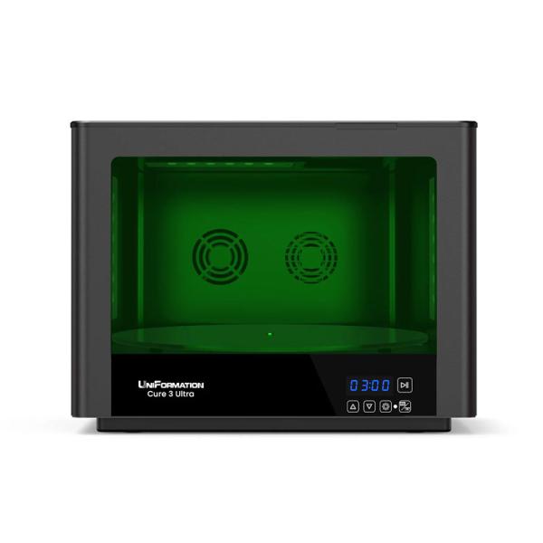 ■広々とした硬化容量：Cure 3 Ultraは最大362 x 200mmのモデルに対応します。大型パーツの硬化や、複数のモデルを1回の処理で同時に硬化できるため、バッチ処理による後硬化の効率が大幅に向上します。プリントファーム、産業用大量...