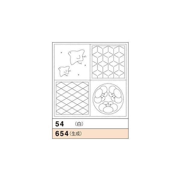 オリムパス　刺し子花ふきん（白） 絵（え）あわせ　54