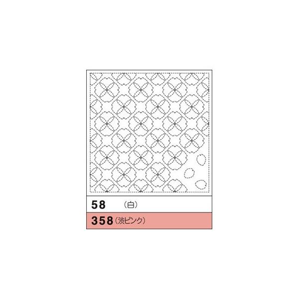 オリムパス　刺し子花ふきん布パック（渋ピンク） 桜狩り（さくらがり）　358