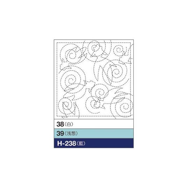 オリムパス　刺し子花ふきん布パック（浅葱） 納涼（のうりょう）きんぎょ　39