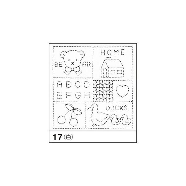 オリムパス　カントリー柄  刺し子花ふきん布パック（白） マイカントリー　17