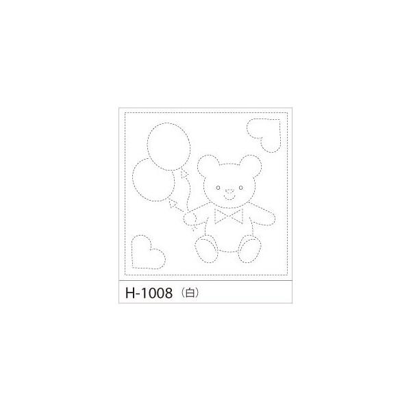 オリムパス　みんなできちゃうシリーズ　刺し子花ふきん布パック（白） くま　H-1008