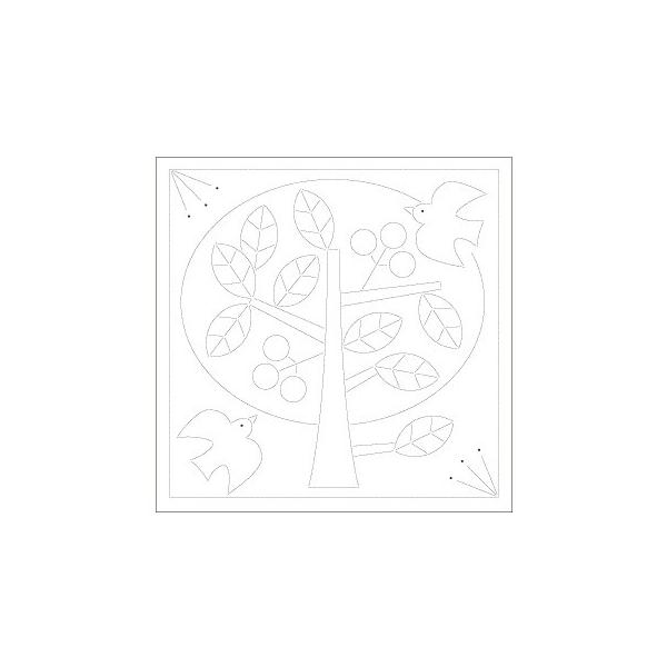 Olympus（オリムパス） 刺し子花ふきん布パック（白）　北欧モチーフ ツリー H-1030