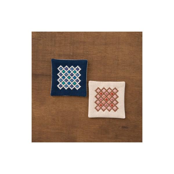 オリムパス　こぎんキット（紺・ベージュ）　コースターB　こぎん75