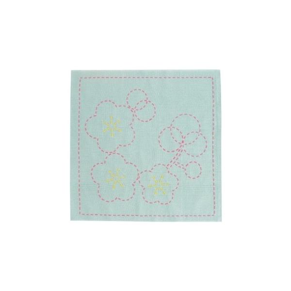 オリムパス  みんなできちゃうシリーズ　刺し子花ふきんキット（浅葱）　梅　271