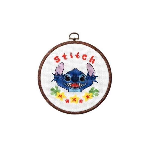 オリムパス　クロスステッチ　ししゅうキット　ディズニー　ウッドフレームコレクション・おしゃれフープ　スティッチ　7323
