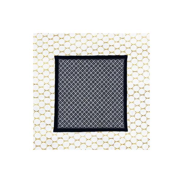 オリムパス　花ふきんキット　十字花刺し（藍）　SK-333