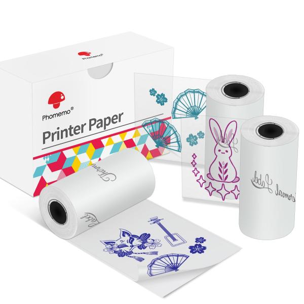 ※多くのお客様に可能な限り最短で配送するためにも、置き配での配送にご理解・ご了承願います。【商品名】　Phomemo M02 M02S M02 Pro P2S M03 M04AS M04S プリンター対応 感熱紙ロール 透明 3色文字 53...