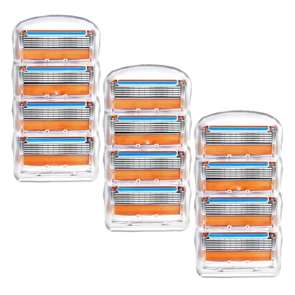 ※多くのお客様に可能な限り最短で配送するためにも、置き配での配送にご理解・ご了承願います。【商品名】　12個入り カミソリ替刃 ジレット対応 オレンジシェーバー フュージョン 替刃 マニュアル カミソリ 4個入り 品 髭剃り カミソリ替刃 ...