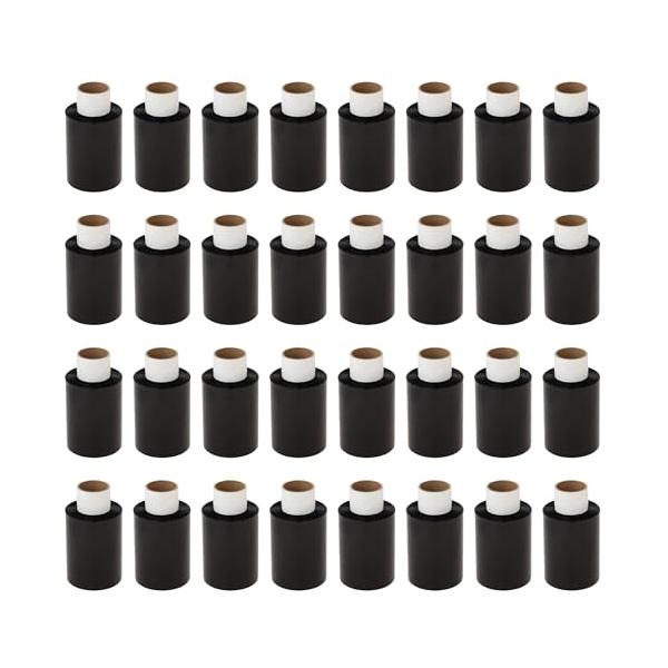 ※多くのお客様に可能な限り最短で配送するためにも、置き配での配送にご理解・ご了承願います。【商品名】　【箱売り】APMジャパン 梱包用ラップ（ミニストレッチフィルム） らくらくハンディラップ100 カラー Black 100mm×150m ...