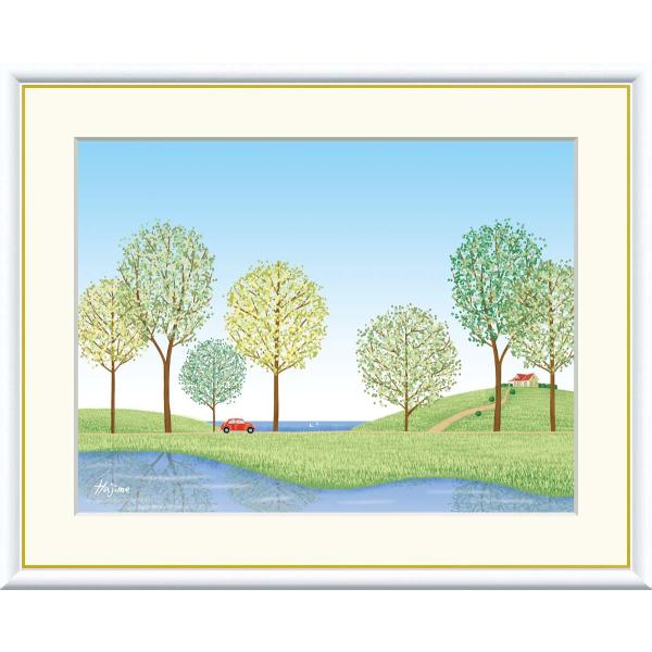サイズ：42x34cm素材：・樹脂製・金装飾付・新絹本 （制作元オリジナル絵画用絹紙）・マット・ひも保証：10年間品質保証書付きアートフォト・水彩画・リーフパネル・風景画などの絵画・アートフレーム、フォトフレームなどをインテリアとしてお部屋...